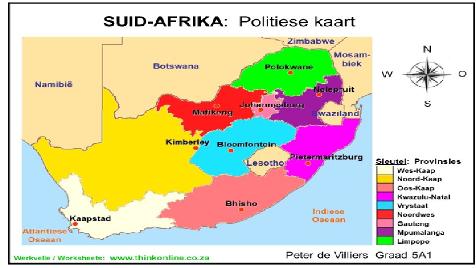 EEHEID 3 KAART VAN SUIDAFRIKA INLEIDING SA is