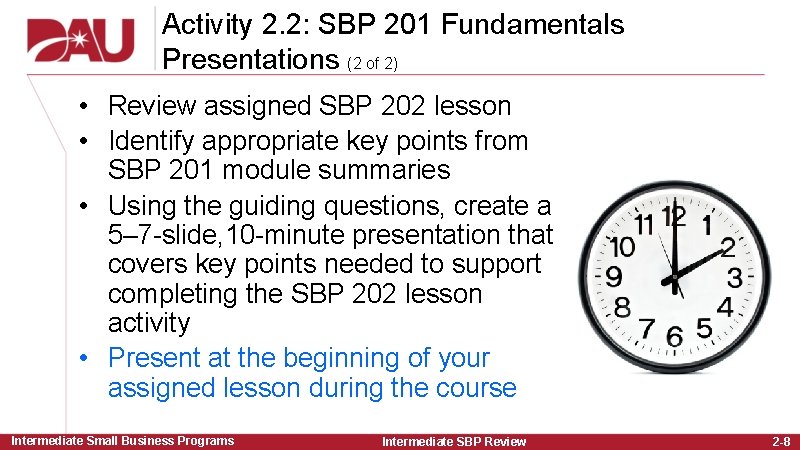 Lesson 2 SBP 201 Fundamentals February 2017 Lesson