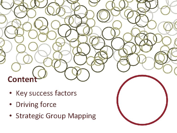 Module 1 Content Key success factors Driving force