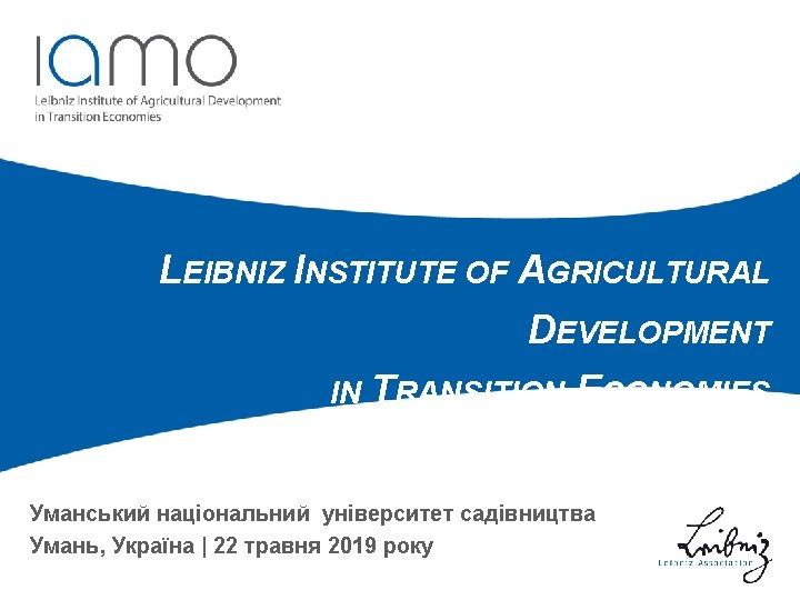 International Association of Agricultural Economists IAAE IAAE ...