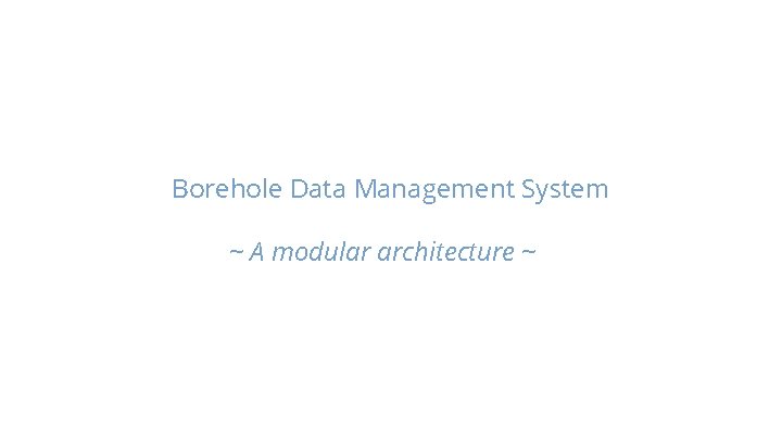Borehole Data Management System a web interface for