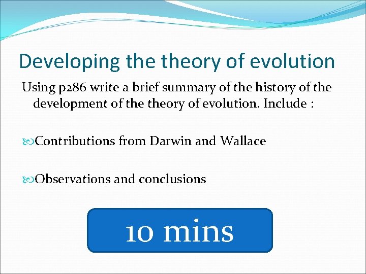 Evolution Starter What do you remember about evolution