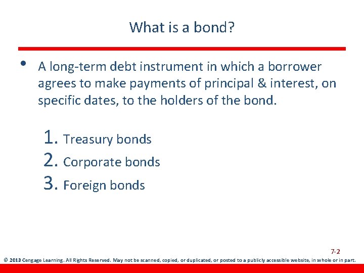 Chapter 7 Bonds and Their Valuation Key Features