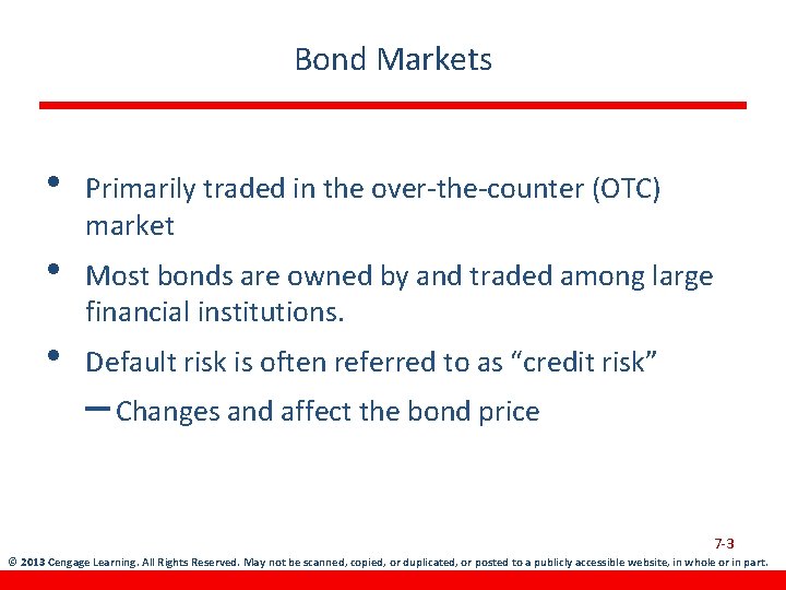 Chapter 7 Bonds and Their Valuation Key Features