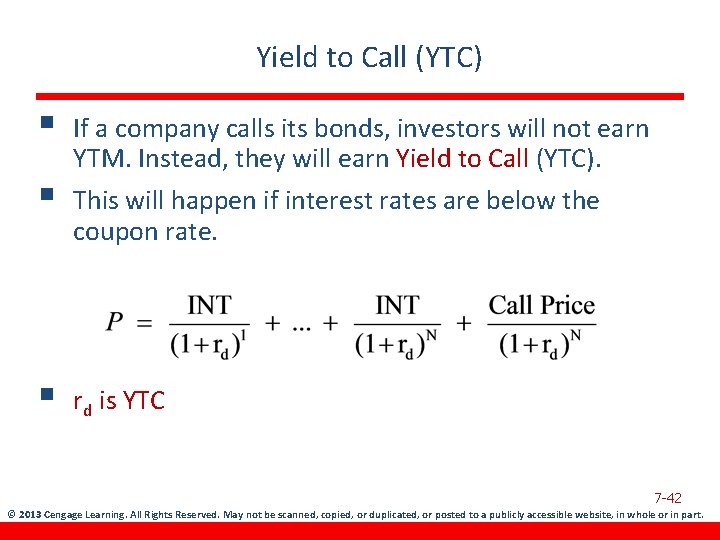 Chapter 7 Bonds and Their Valuation Key Features