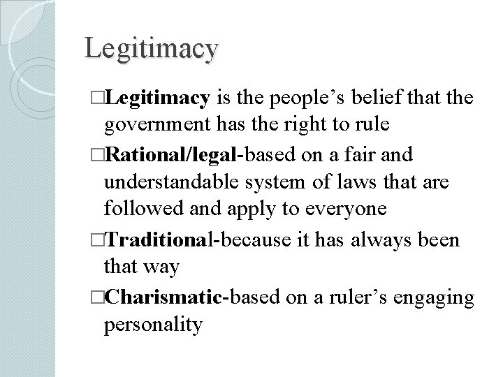 AP Comparative Government Part One Vocabulary to Know