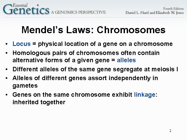 4 Gene Linkage and Genetic Mapping Mendels Laws