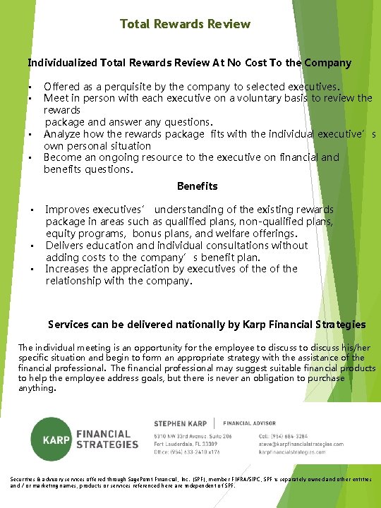 Total Rewards Review Individualized Total Rewards Review At