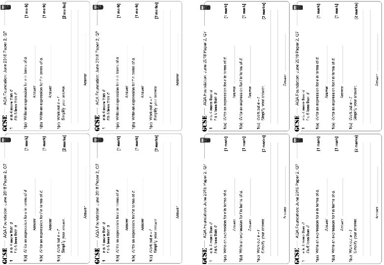 Algebraic Manipulation Foundation GCSE Questions AQA These questions