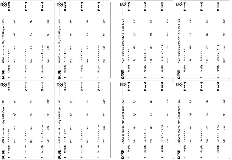 Algebraic Manipulation Foundation GCSE Questions AQA These questions