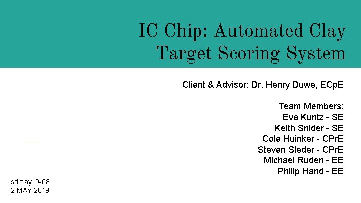 IC Chip Automated Clay Target Scoring System Client