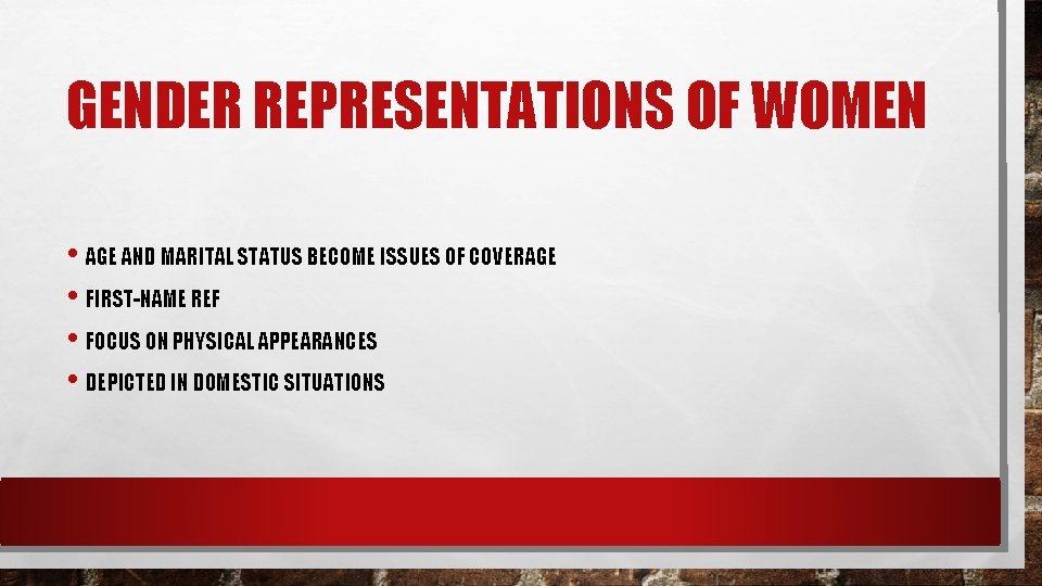 GENDER S N O I T A T