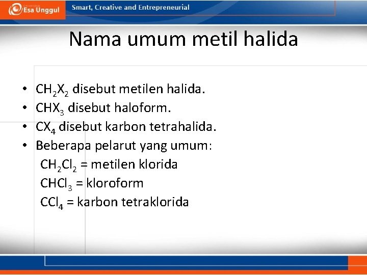 Alkil Halida Reaksi Substitusi Nukleofilik dan Eliminasi PERTEMUAN