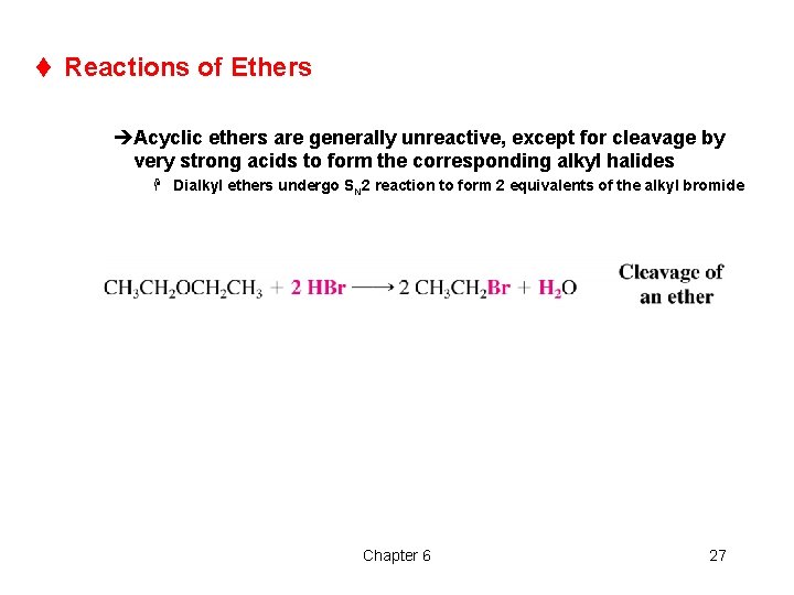 Chapter 6 Alcohols and Ethers Nomenclature of Alcohols