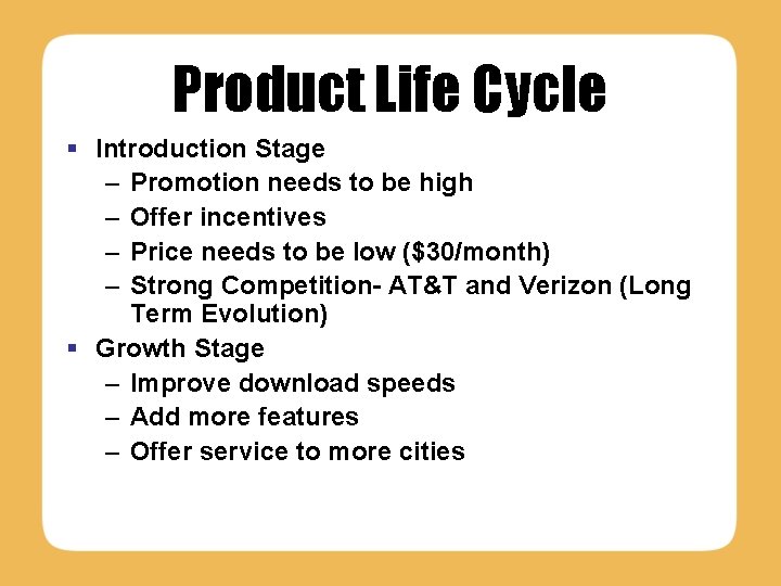 Product Life Cycle Jennifer Mettler VP Marketing Carlos