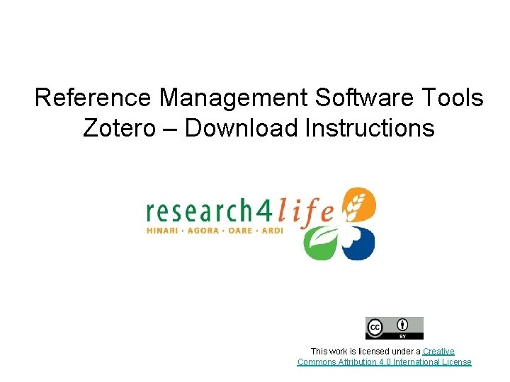 Reference Management Software Tools Zotero Download Instructions This