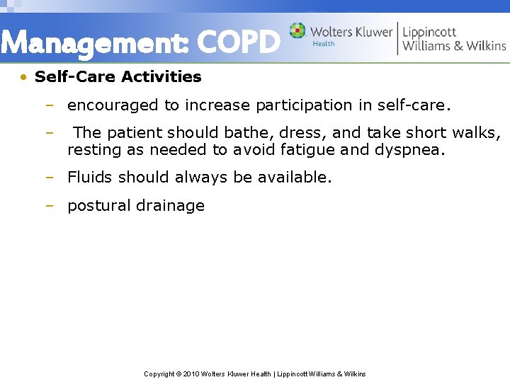 Chapter 24 Management of Patients With Chronic Pulmonary