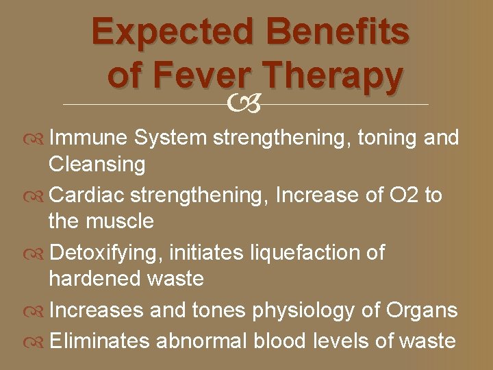 FOUNDATIONAL PROGRAM Helping the Body Heal Itself With