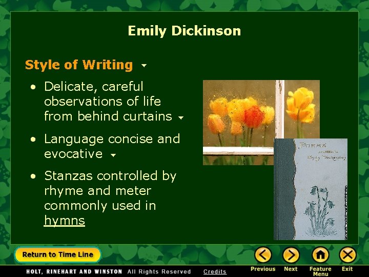 American Masters Whitman and Dickinson Feature Menu Interactive