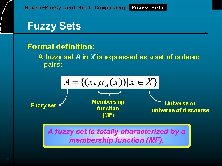 NeuroFuzzy and Soft Computing Fuzzy Sets Ch 2
