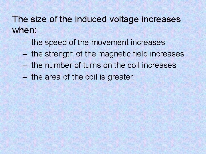 ELECTROMAGNETIC INDUCTION Specification Electromagnetic induction ...