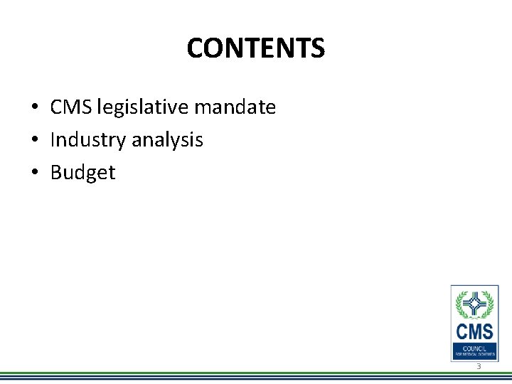 CMS STRATEGIC PLAN ANNUAL PERFORMANCE PLAN AND BUDGET