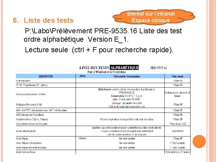 Formation sur Les prlvements lidentification la stabilisation le
