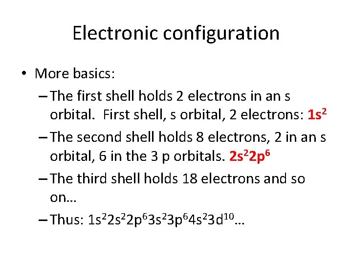 Quick Review Electronic Configuration Determining the electronic structure