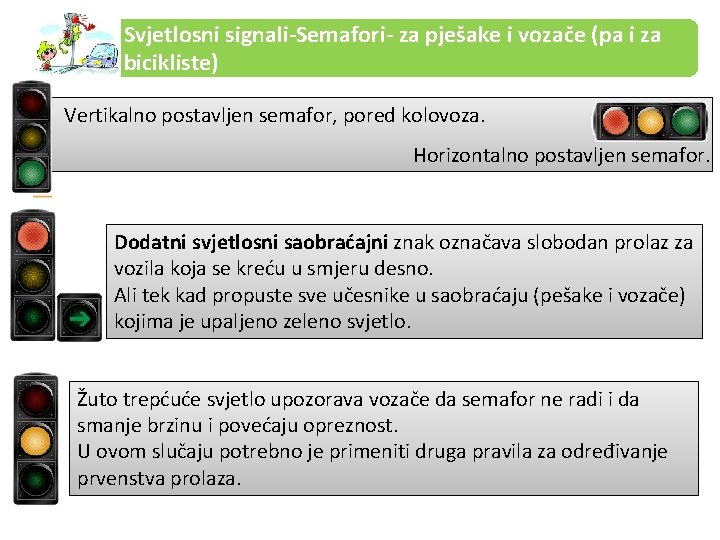 Saobraajna signalizacija Po zavretku uenja moi ete da