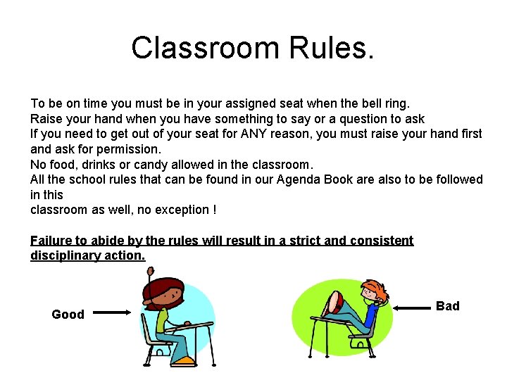 th 6 Grade World Geography Classroom Rules Policies