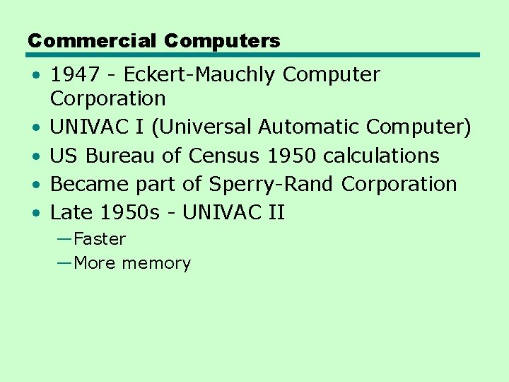 UNIT 1 Chapter 2 Computer Evolution and Performance