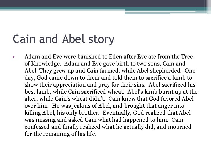 East Of Eden Cain and Abel allusion Character