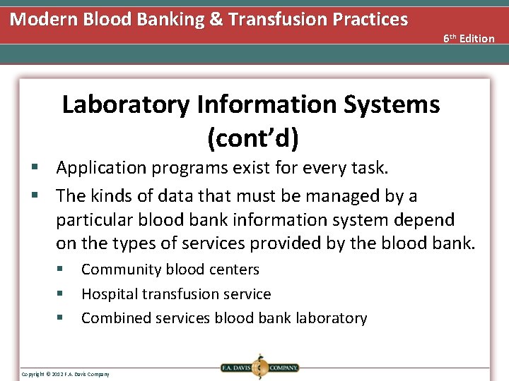 Modern Blood Banking Transfusion Practices Chapter 26 Laboratory