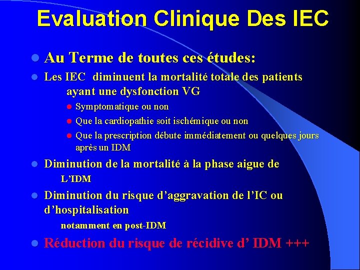 IEC et Prvention secondaire chez le coronarien stable