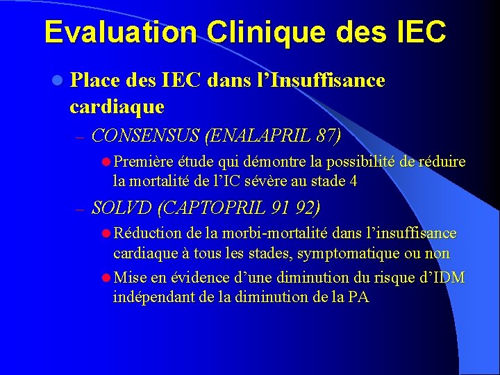 IEC et Prvention secondaire chez le coronarien stable