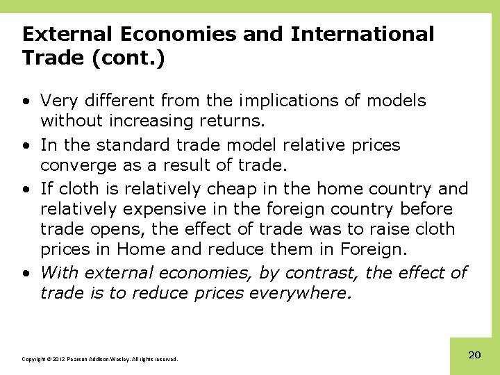 Chapter 7 External Economies of Scale and the