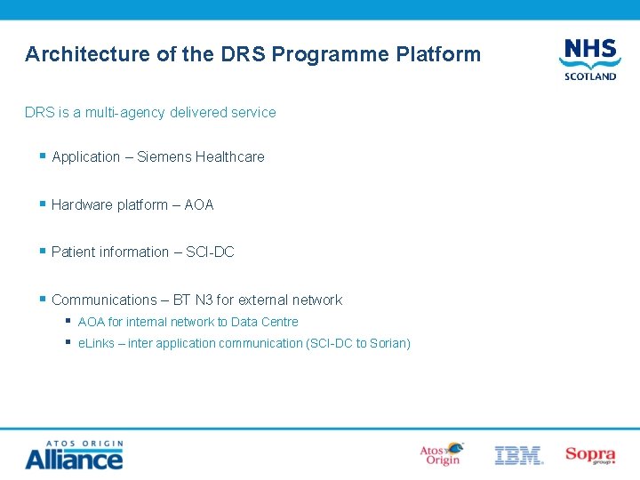 Introducing the Atos Origin Alliance AOA Our role