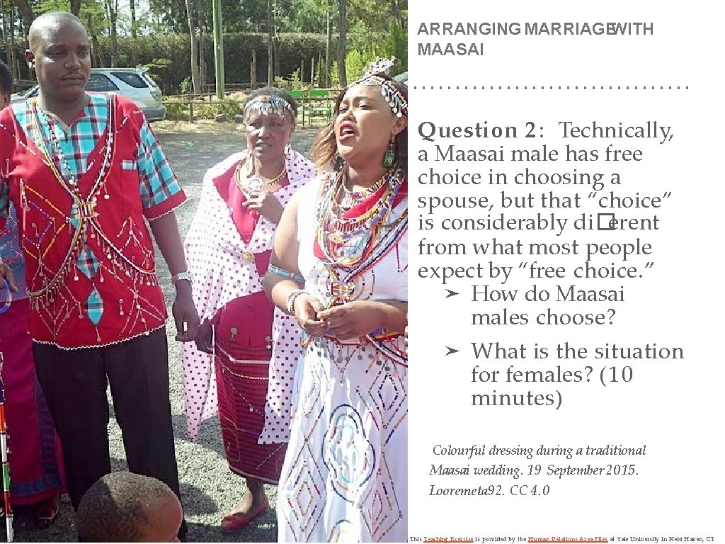 SEXUALITY Marital Choice Exercise Adapted from Teaching e