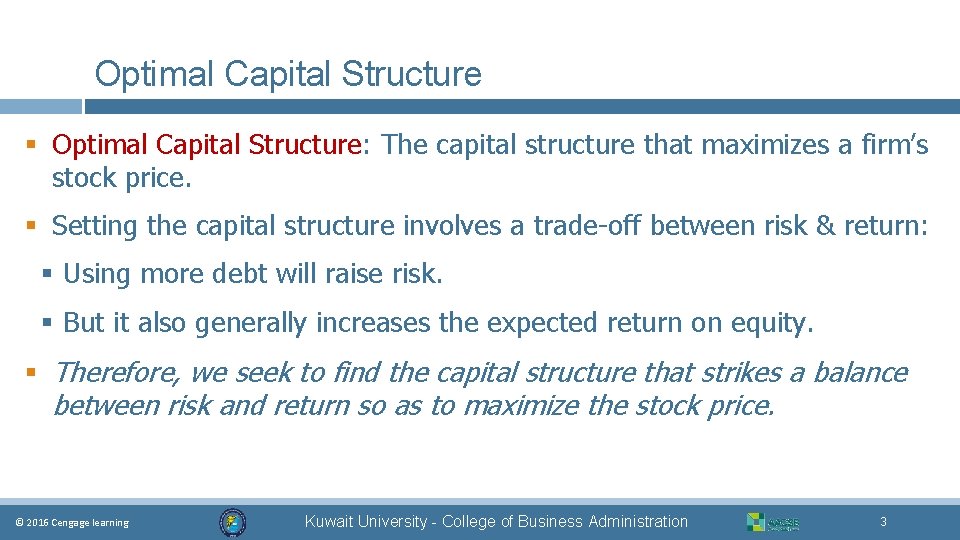 Chapter 14 Capital Structure and Leverage Business vs