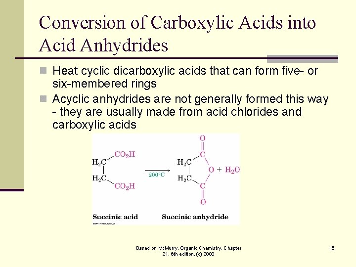 Chapter 21 Carboxylic Acid Derivatives and Nucleophilic Acyl