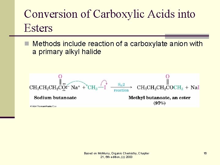 Chapter 21 Carboxylic Acid Derivatives and Nucleophilic Acyl