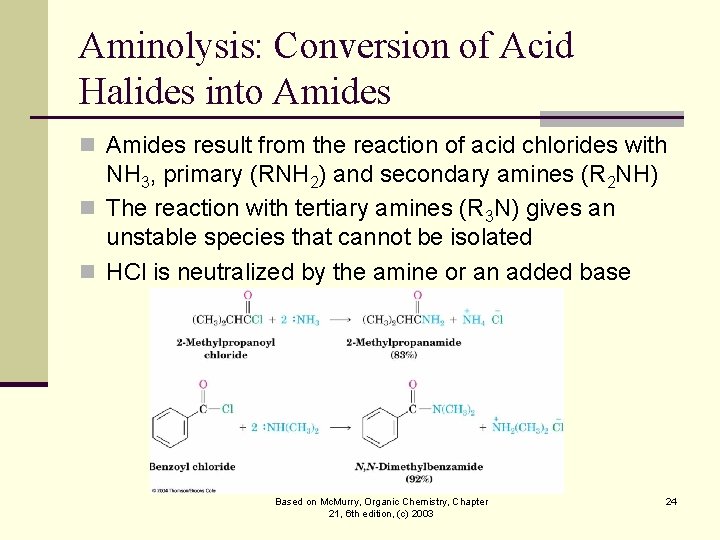 Chapter 21 Carboxylic Acid Derivatives and Nucleophilic Acyl