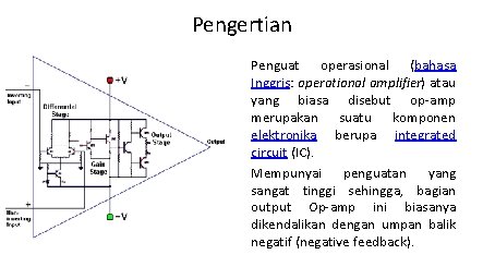 Operational Amp Pengertian Penguat operasional bahasa Inggris operational