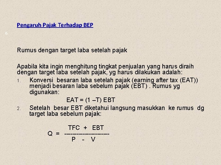 ANALISIS BREAK EVEN POINT BEP Definisi BEP Break