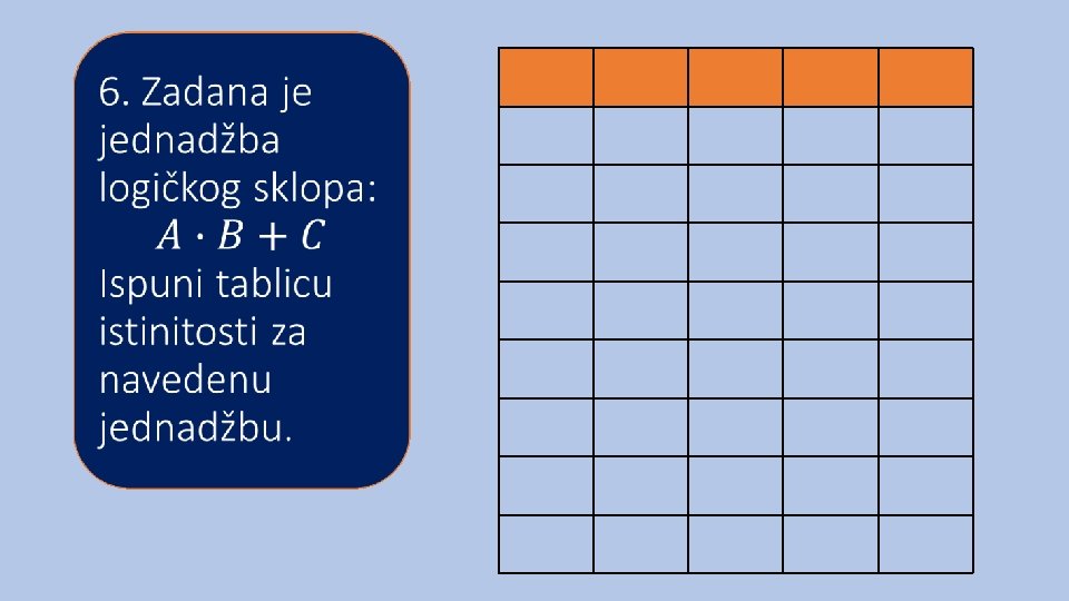 Ponavljanje Osnove informatike 8 razred 1 Ispuni tablicu