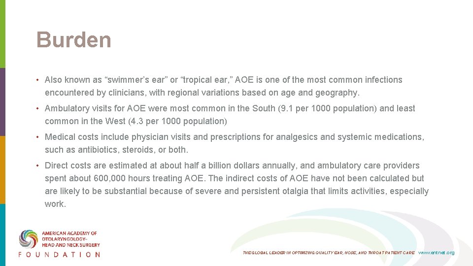 AAOHNSF Clinical Practice Guideline Update Acute Otitis Externa