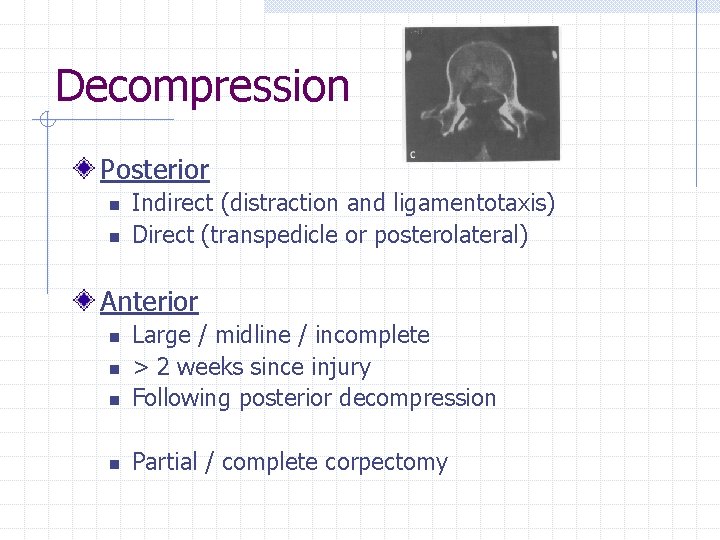 Thoracolumbar Fractures Patient Evaluation and Management Outline ...