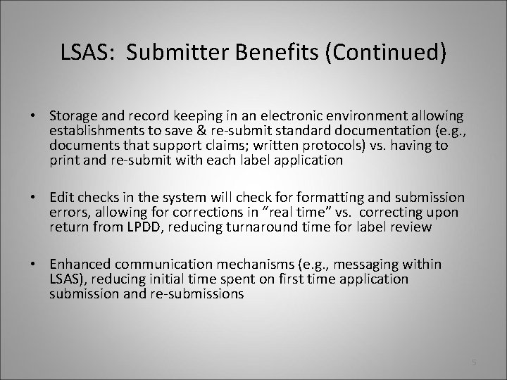 Label Submission and Approval System LSAS Webinar Presentation