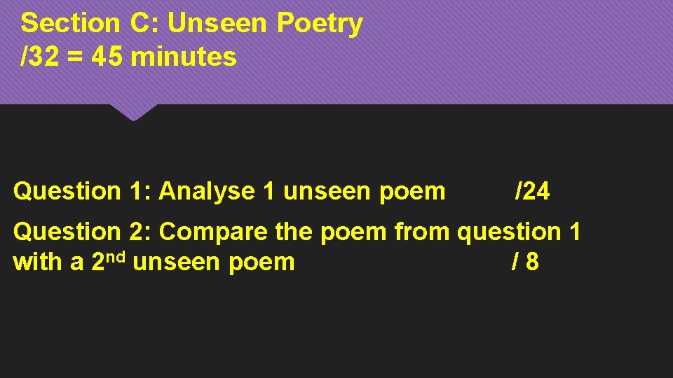 Approaching Unseen Poetry Learning Objectives To Understand what