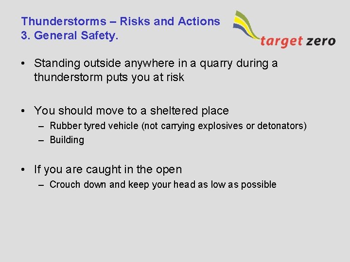 Drilling and Blasting Toolbox Talk 11 Thunderstorms Risks